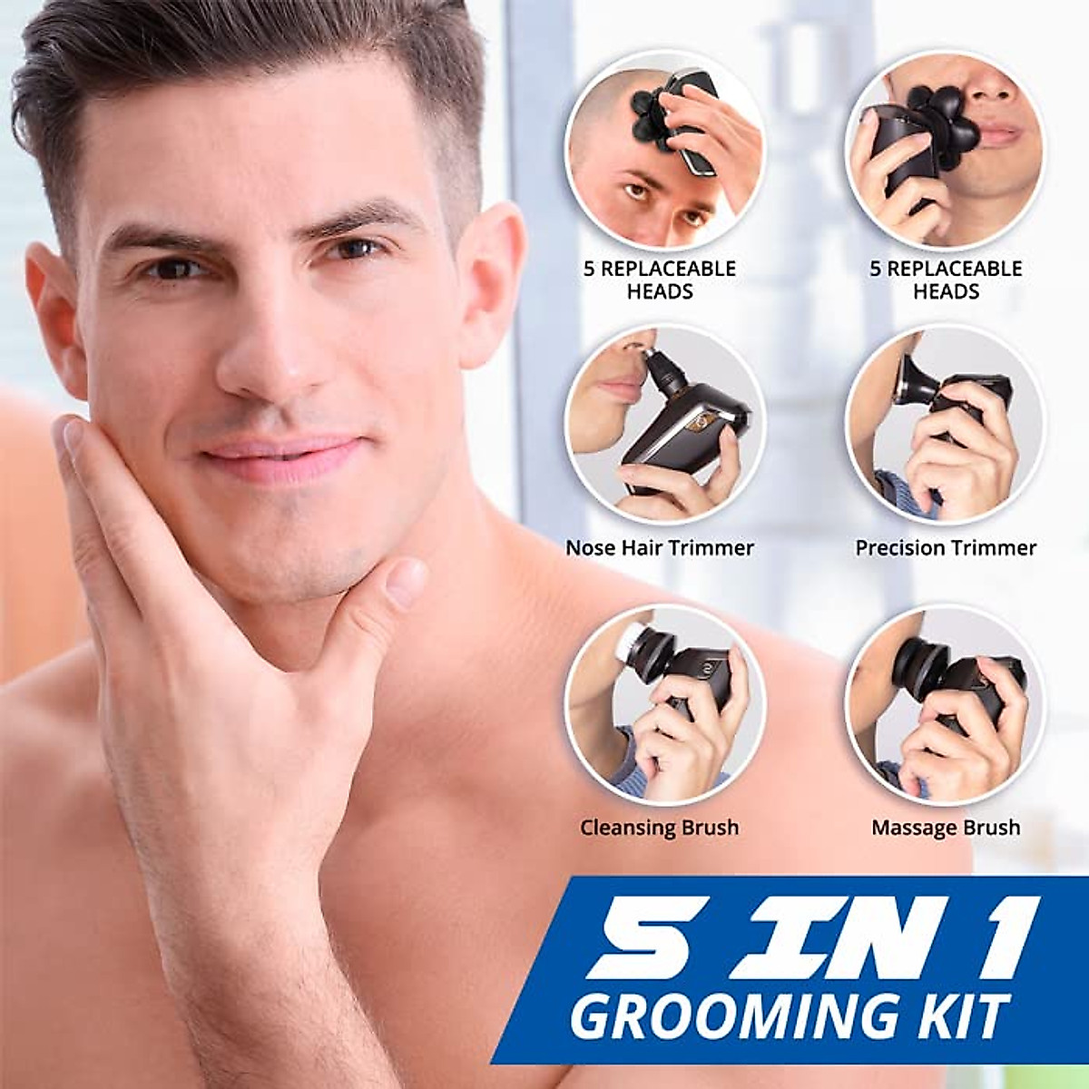 AW 6D Head shavers for Bald Men, Anti-Pinch Bald Head shavers for Men, Electric Head Shavers for Men, Maquina De Afeitar para Hombre, Head Shavers for Bald Men Wet and Dry