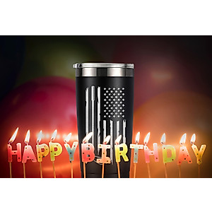 Golf Gifts for Men Dad, Grandpa, Uncle, Him, Husband - Valentines Day Golf Lover Unique Coffee Cup with American Flag - Fathers Day Gift- 20oz Stainless Steel Double Wall Insulated Golfer Tumbler