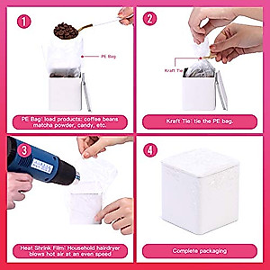 Tianhui Square Tin Can Empty Cube Steel Box Storage Container kit 65mm Series for Treats, Gifts, Favors, Loose Tea, Coffee and Crafts, White, 3L