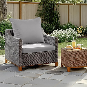 Focuprodu Outdoor Deep Seat Cushions24x24inch. Chair Cushions for Outdoor Furniture Waterproof/Fade-Resistant. Patio Furniture Cushions with Removable Cover. (Oliphant-Light Grey)