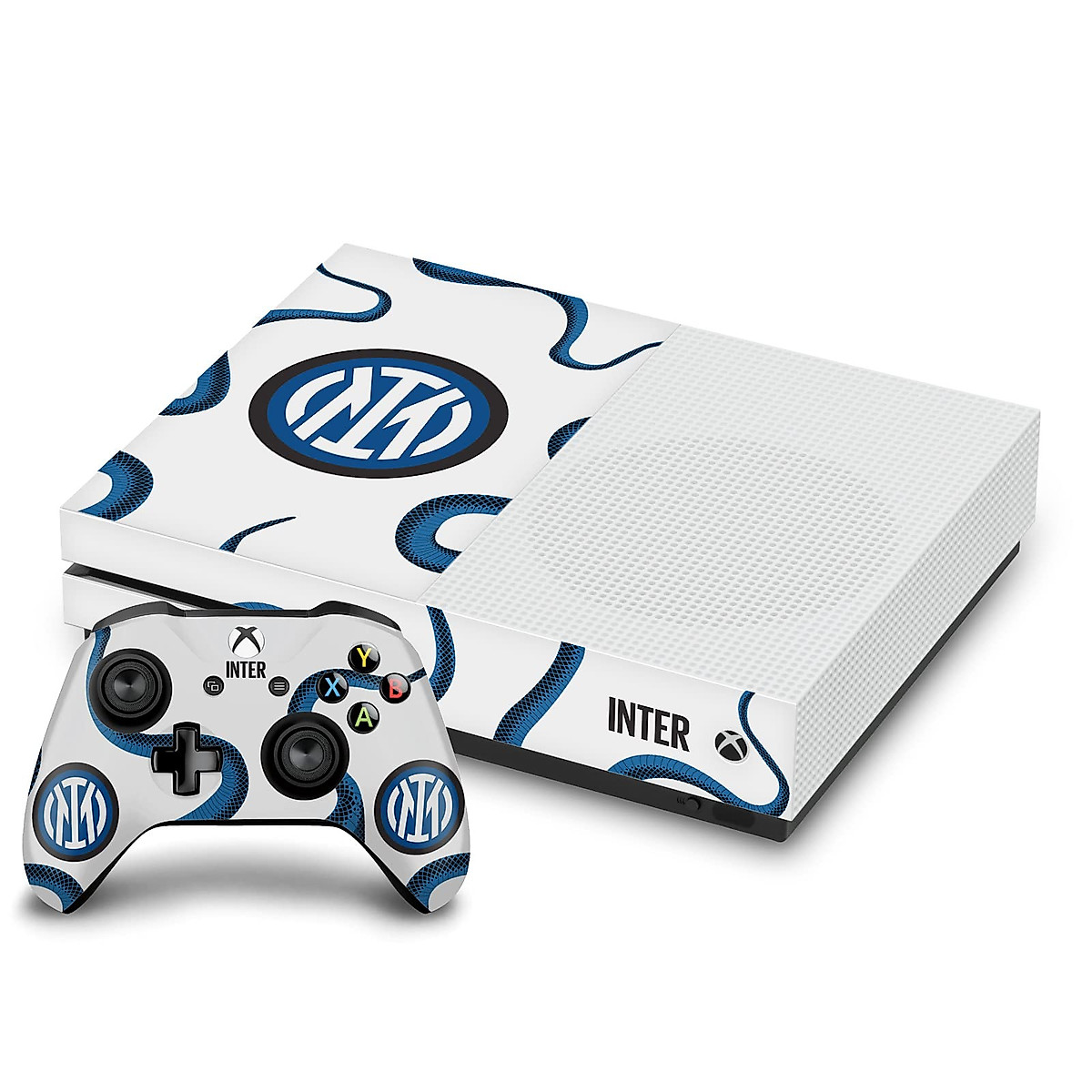 Head Case Designs Officially Licensed Inter Milan Away 2021/22 Crest Kit Vinyl Sticker Gaming Skin Decal Cover Compatible With Xbox One S Console and Controller Bundle