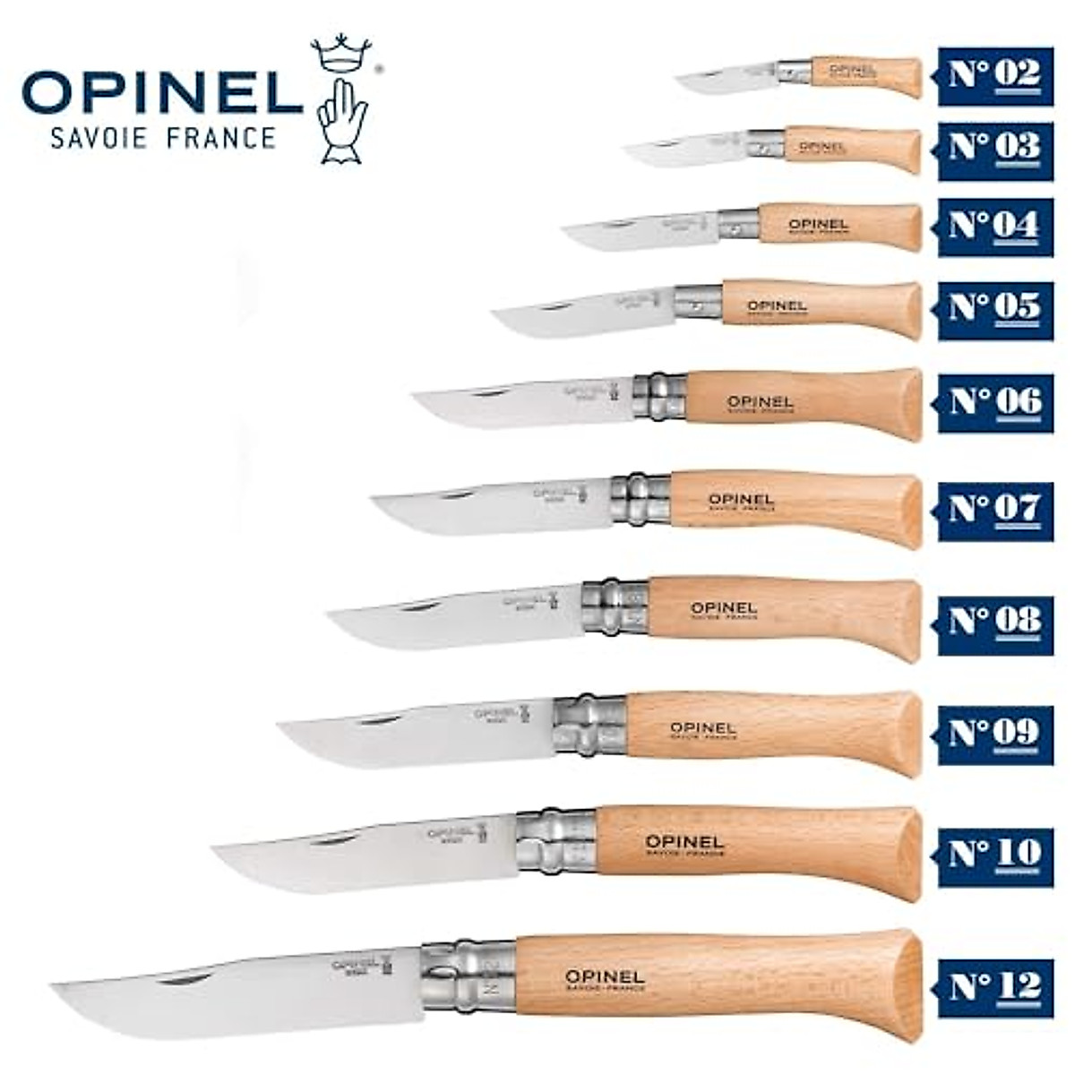 Opinel No.06 Stainless Steel Folding Knife with Beechwood Handle