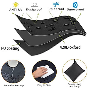 Outdoor Furniture Cover Waterproof, 420D Rectangular Patio Furniture Cover, Patio Cover, Waterproof, Windproof&Anti-UV with 4 Windproof Buckles-67x35x39inch(170x90x100cm)