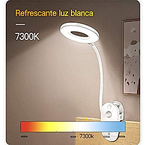 Clip on Lamp,Battery Powered Reading Lamp,Clip on Light for Bed Clip on Battery Light with 3 Brightness Level,USB Rechargeable, Reading Lamp