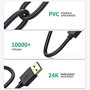 Short USB to USB Cable 1 ft, VCZHS USB 3.0 Cord USB A to USB A Cable USB to USB Cord for Hard Drive Enclosures, Laptop Cooler