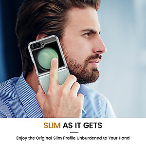 VEGO for Samsung Galaxy Z Flip 5 Case with Screen Protector, TPU Crystal Clear Case, Ultra Slim, Wear-Resistant, Spray Paint Bumper Cover Case for Flip 5 Phone Case - Full Clear