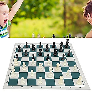 HERCHR Roll Up Chess Set, 32 Tournament Chess with Chess Board and Storage Bag Combo
