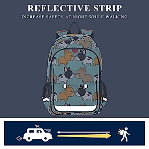 ALAZA Cute Puppy Dog French Bulldog Print Laptop Backpack Purse for Women Men Travel Bag Casual Daypack with Compartment & Multiple Pockets
