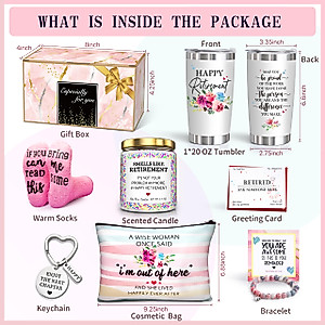 Retirement Gifts for Women 2024-Happy Retirement Gifts for Retirees，Teachers，Coworker，Nurses，Mom，Grandma，Unique Retired 20OZ Tumbler Gifts Ideas for Coworkers Office & Family