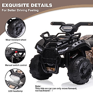 6V Electric Kids ATV Quad with Headlights, MP3, USB - For 18-36 Month Boys and Girls