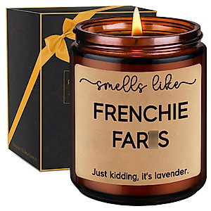 GSPY Scented Candles - Frenchie Gifts for Women, Men - Bulldog Gifts, Frenchie Gifts for Frenchie Lovers - Funny Birthday, Christmas Gifts for Frenchie Mom, Dad, Friend, Sister, Frenchie Owner