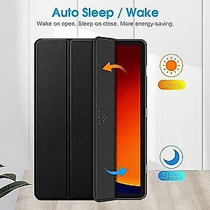 Fintie Slim Case for Samsung Galaxy Tab S9 11 Inch 2023 Model (SM-X710/X716B/X718U) with Built-in S Pen Holder, Soft TPU Smart Stand Back Cover Auto Wake/Sleep Feature, Black