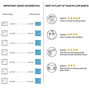 Fixwal Outdoor Pillow Inserts, 22 x 22 Inch Waterproof Pillows Inserts, 4 Pack Pillow Form for Patio, White