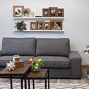 Wallniture Denver White 60 Inch Floating Shelves for Wall, Narrow Picture Ledge Shelf Set of 2,Wood Long Wall Shelves