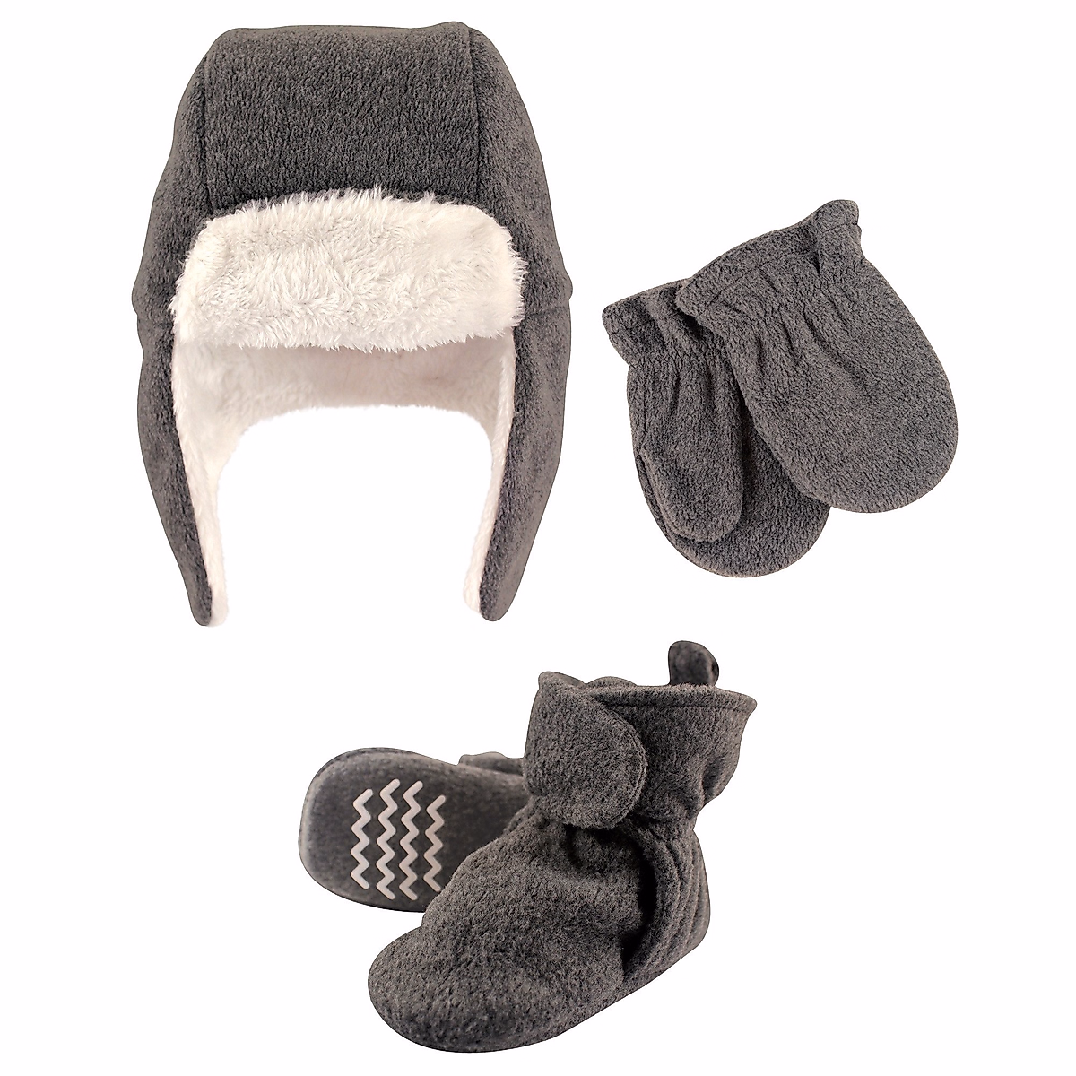Hudson Baby Girls' Trapper Hat, Mitten and Bootie Set