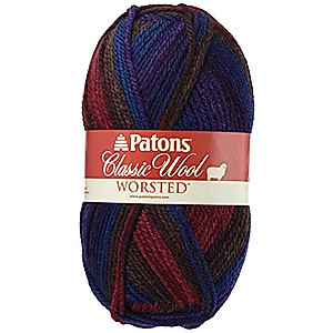 Patons Classic Wool Yarn, 3.5oz, Gauge 4 Medium, 100% Wool Palais - For Crochet, Knitting & Crafting