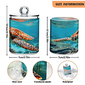 Zhirexin Sea Turtle 4PC Airtight Transparent Plastic Storage Jar Plastic Food Storage Container Can Store Candy Salt Coffee Beans With lid easy to use and clean