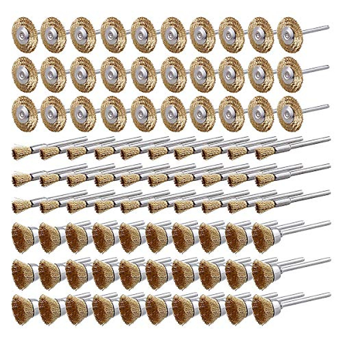 90 Pcs Wire Brushes Set, Rocaris Brass Wire Wheels Pen Brushes Set Kit Accessories for Rotary Tool