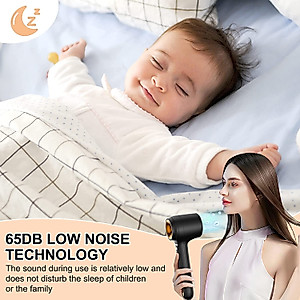 Ionic Hair Dryer, High Speed Blow Dryer, 110, 000 RPM Brushless Motor for Fast Drying, Low Noise, Memory Function, Reduce Frizz, Professional Hairdryer with Magnetic Nozzles, Diffuser for Home, Salon