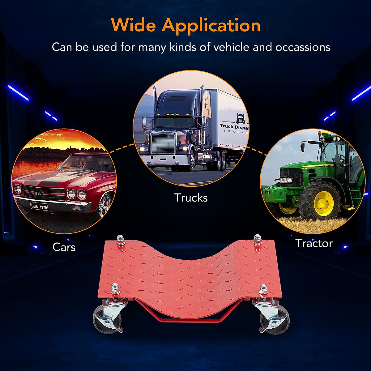 Car Dolly,Heavy Duty 4 Pack Tire Skates,Wheel Dolly Vehicle Tire Skates with 4000 lbs,Moving a Car Easy,360 Degree Rotatable Wheel