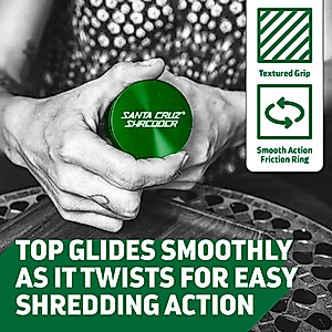 Santa Cruz Shredder Metal Herb Grinder Knurled Top for Stronger Grip 2-Piece Small (Mini) 1.7" (Green)