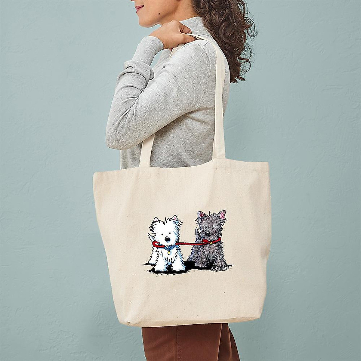 CafePress Terrier Walking Buddies Tote Bag Canvas Tote Shopping Bag