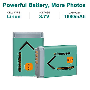 Hisewen NB-13L Battery 2 Pack and Dual USB Charger for Canon PowerShot G7 X Mark II, G7 X, G1 X Mark III, G5 X, G9 X, G9 X Mark II, SX620 HS, SX720 HS, SX730 HS, SX740 HS