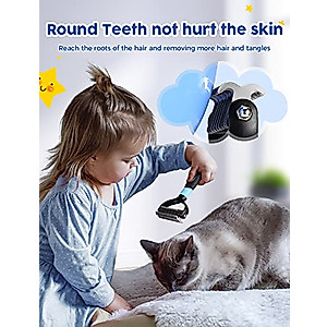 RIFNEEIM Pet Grooming Glove Brush, Cat Deshedding Glove with Double Sided Shedding and Dematting Rake Comb, Efficient Pet Hair Remover Massage Tool with Enhanced Five Finger Design for Cat Dog