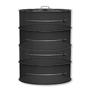 AC Infinity Herb Drying Rack, 4-Layer Hanging Mesh Net for Plants, Seeds, and Buds, 18" Diameter Fit in Grow Tents Closets Hydroponics