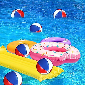 50 Pcs 8 Inch Inflatable Beach Balls Bulk Summer Pool Beach Balls for Party Favors Water Games Hawaiian Luau Tropical Party Supplies Toys (Vivid Color)