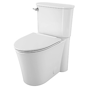 American Standard 226AA104.020 Studio S Right Height Elongated Toilet with Seat-Left Hand Trip Lever, White