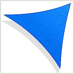ColourTree 12' x 12' x 12' Blue Sun Shade Sail Triangle Canopy Awning Shelter Fabric Cloth Screen - UV Block UV Resistant Heavy Duty Commercial Grade - Outdoor Patio Carport - (We Make Custom Size)