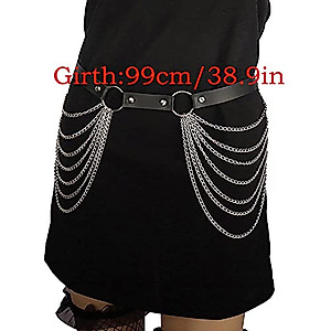 Joygulls Punk Sexy Gothic Jewelry Accessories Waist Chain Goth Belt Leather Layered Belly Body Chains