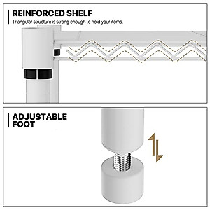MoNiBloom Garment Rack with Shelves, 73 Inch Clothes Rack Heavy Duty Clothing Rack for Hanging Clothes Adjustable Metal Wire Shelving Portable Closet, Freestanding Closet Wardrobe, Load 1000lbs