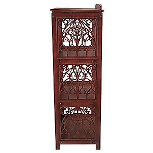 Design Toscano St. Thomas Aquinas Gothic Decor Wooden Bookstand Library Display Stand, 43 Inch, Walnut Finish