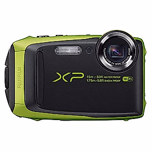 Fujifilm FinePix XP125 Shock & Waterproof Wi-Fi Digital Camera, Black/Lime