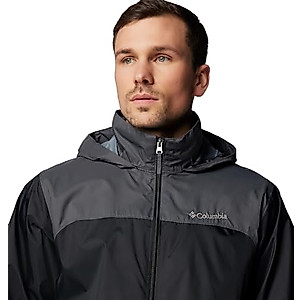 Columbia Men's Glennaker Lake Rain Jacket, Black/Grill, 3X