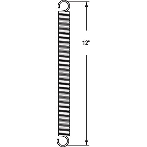 Prime-Line SP 9637 Extension Spring, Spring Steel Construction, Nickel-Plated Finish, 0.105 GA x 1 In. x 12 In., Single Loop Open (Single Pack)