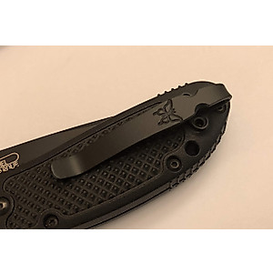 Black Titanium Deep Pocket Clip For Benchmade Griptilian 551BK 550SBK 553BK 551 553 550 Knife with Swallowtail Butterfly