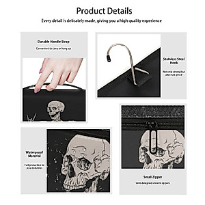 AUUXVA Hanging Toiletry Bag for Women, Halloween Skeleton Makeup Bag, Day of the Dead Cosmetic Bag, Travel Essentials for Women Men