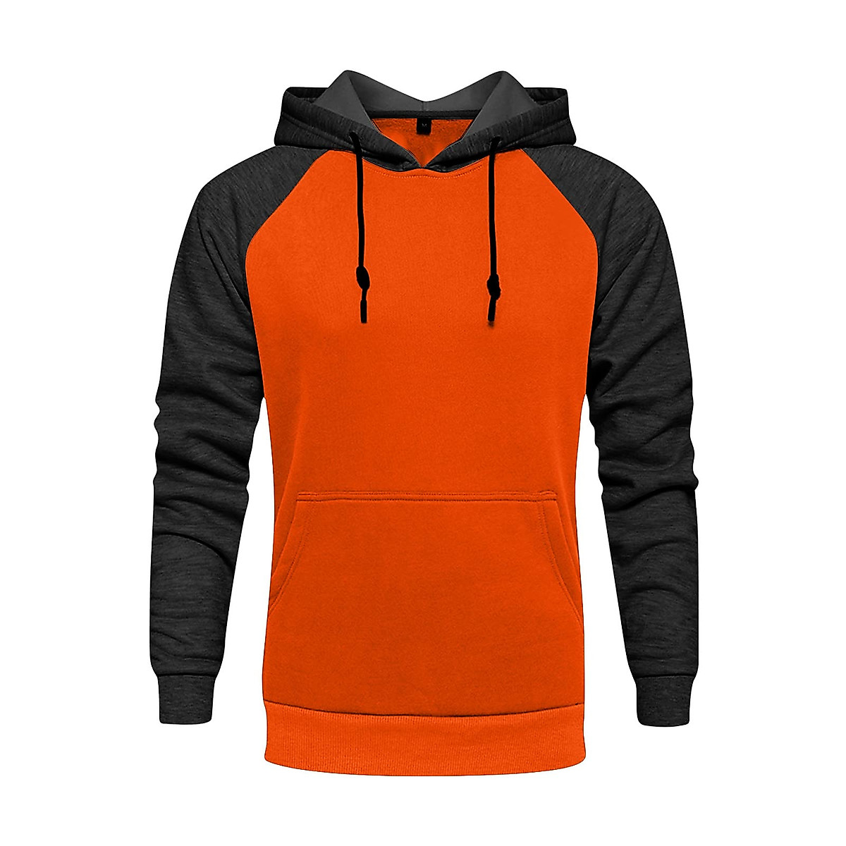 Mens Hoodies, Black Hoodie Men Men's Hoodies And Blue Hoodies With Designs Street Man Loose Blank Fleece Sweater Large Long Sleeve Hoodie Grey Oversized Sweater Zip Up Heavy Duty (L, Orange)