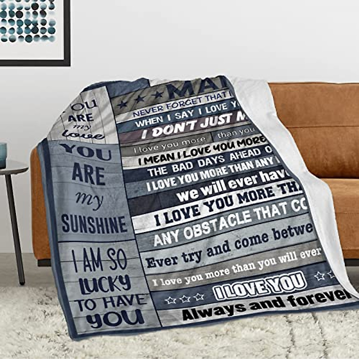 Xutapy Gifts for Husband Boyfriend Blanket 60’’x50’’, Boyfriend Husband Birthday Gifts, i Love You Gifts for him, to My Husband Gift, Anniversary Christmas Wedding Romantic Valentines Gift for Husband