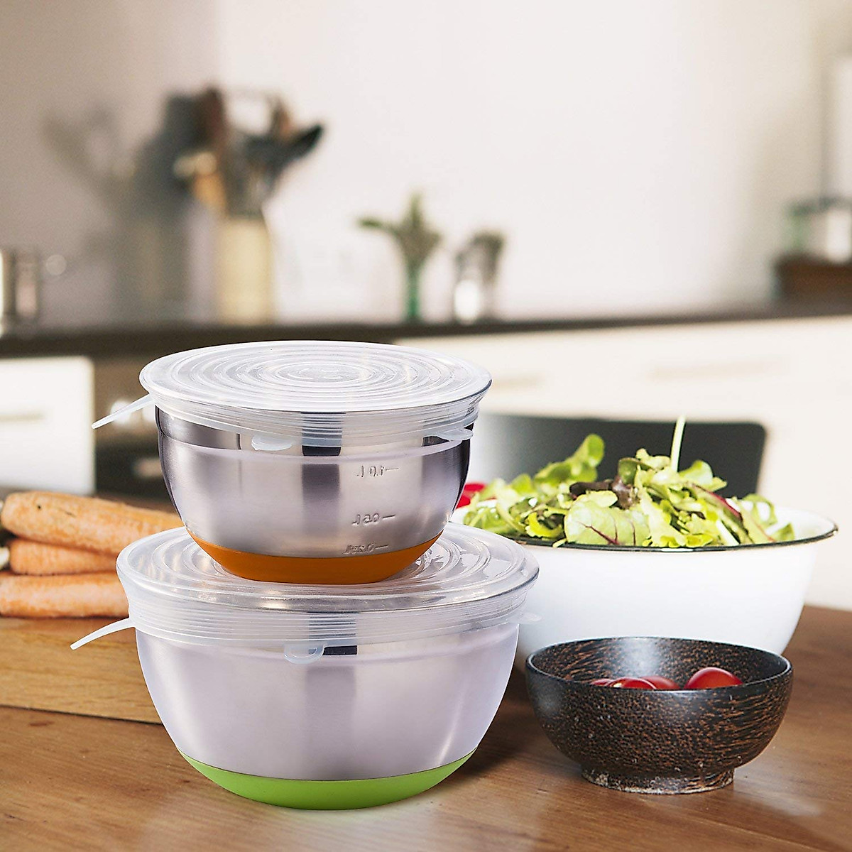Silicone Stretch Lids, Reusable Durable Food Storage Covers for Bowl, Various Sizes to Meet Most Containers