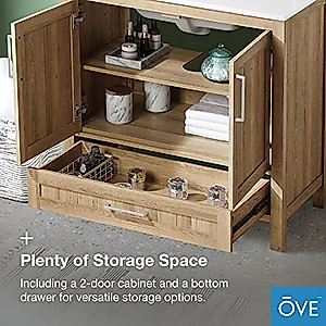 Ove Decors Kansas 30 in. Single Sink Bathroom Cultured Marble Countertop Vanity, 30 inches, in Midnight Blue