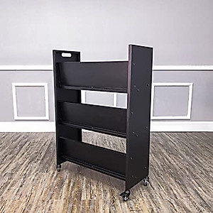 FixtureDisplays® Metal Book Cart Rooling Book Truck Library Book Cart Wheels Pew Cart Book Trolley 11241-L-NF
