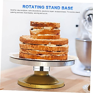 GRIRIW 2pcs Turntable Base Hardware 3 Inch Table Tray Lazy Susan Cake Stand Rotating Cake Dining Table Smooth Swivel Plate Dessert Butter Wheel Glass to Rotate Tableware Aluminum Alloy