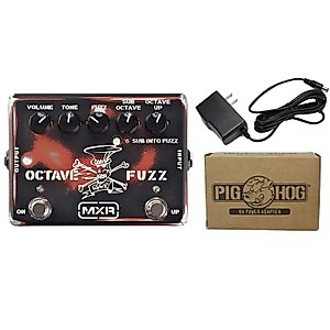 MXR SF01 Slash Octave Fuzz Power Bundle w/ 1 free Items: Item: Pig Hog 9v Power Adapter