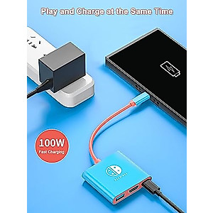 Dnkeaur Switch Dock for Nintendo Switch & OLED, Nintendo Switch Docking Station for TV,Nintendo Switch Base Accessories,Portable Switch Travel Dock,USB C to HDMI Adapter for Steam Deck/MacBook/Laptop