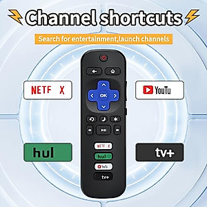 New Remote Control for Roku TV,Compatible TCL Roku/Hisense Roku/Onn Roku/Sharp Roku/Element Roku/Westinghouse Roku/Philips Roku/Insignia Roku/Jvc Roku/RCA Smart TVs 【2Pack 】