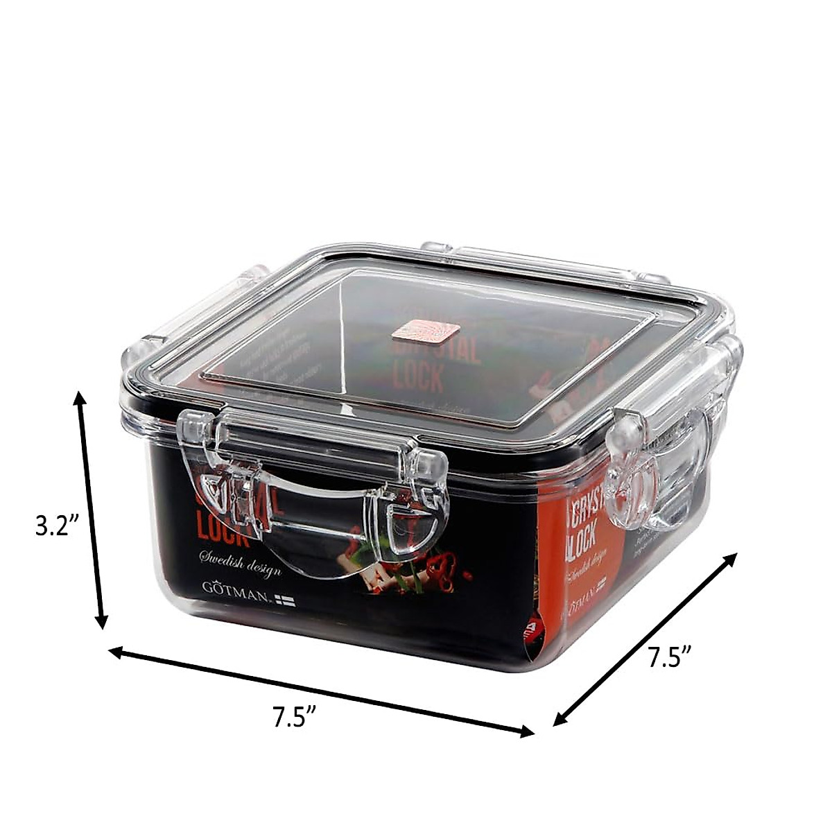 gotman Airtight Food Storage Container With Lid (50.7 oz) - Leak-Proof | BPA-Free | Meal Prep | Microwave, Freezer and Dishwasher Safe | Kitchen Fridge Organizer Boxes | Fresher Food